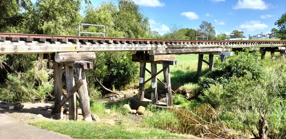 Timber Rail Bridge, Bundamba Creek, Bundamba, Ipswich, 2024 | Picture ...