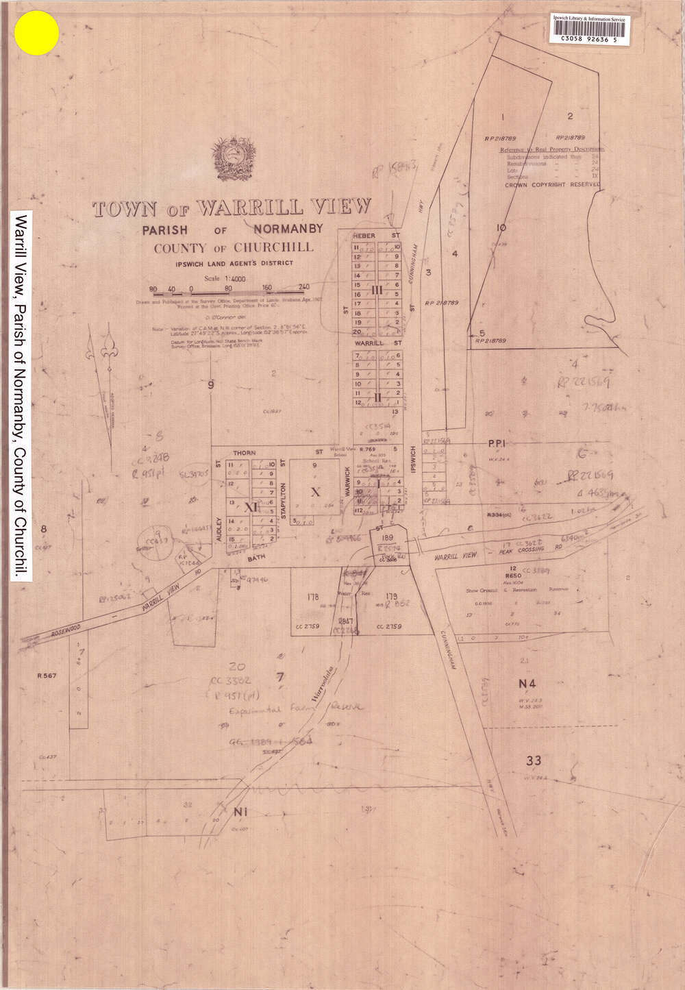 Town of Warrill View, Parish of Normanby, County of Churchill map ...