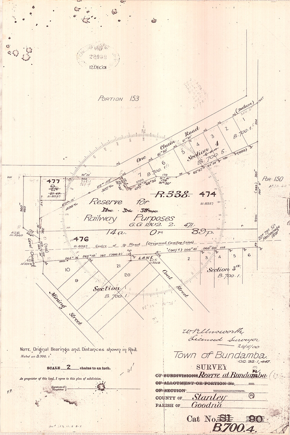 Town of Bundamba survey of reserve at Bundamba map : county of Stanley ...