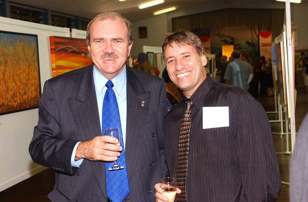 Paul Casos and Peter Rea at the Ipswich Art Awards, Ipswich, April 2003 ...