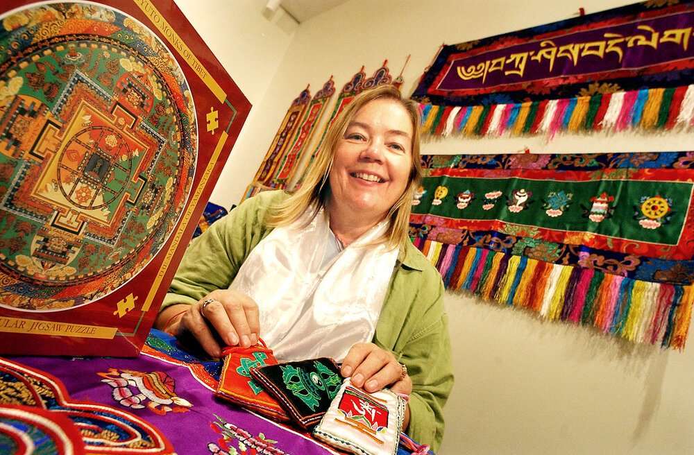 Maureen Fallon showing off monk tantras AT THE ART GALLERY, Ipswich ...