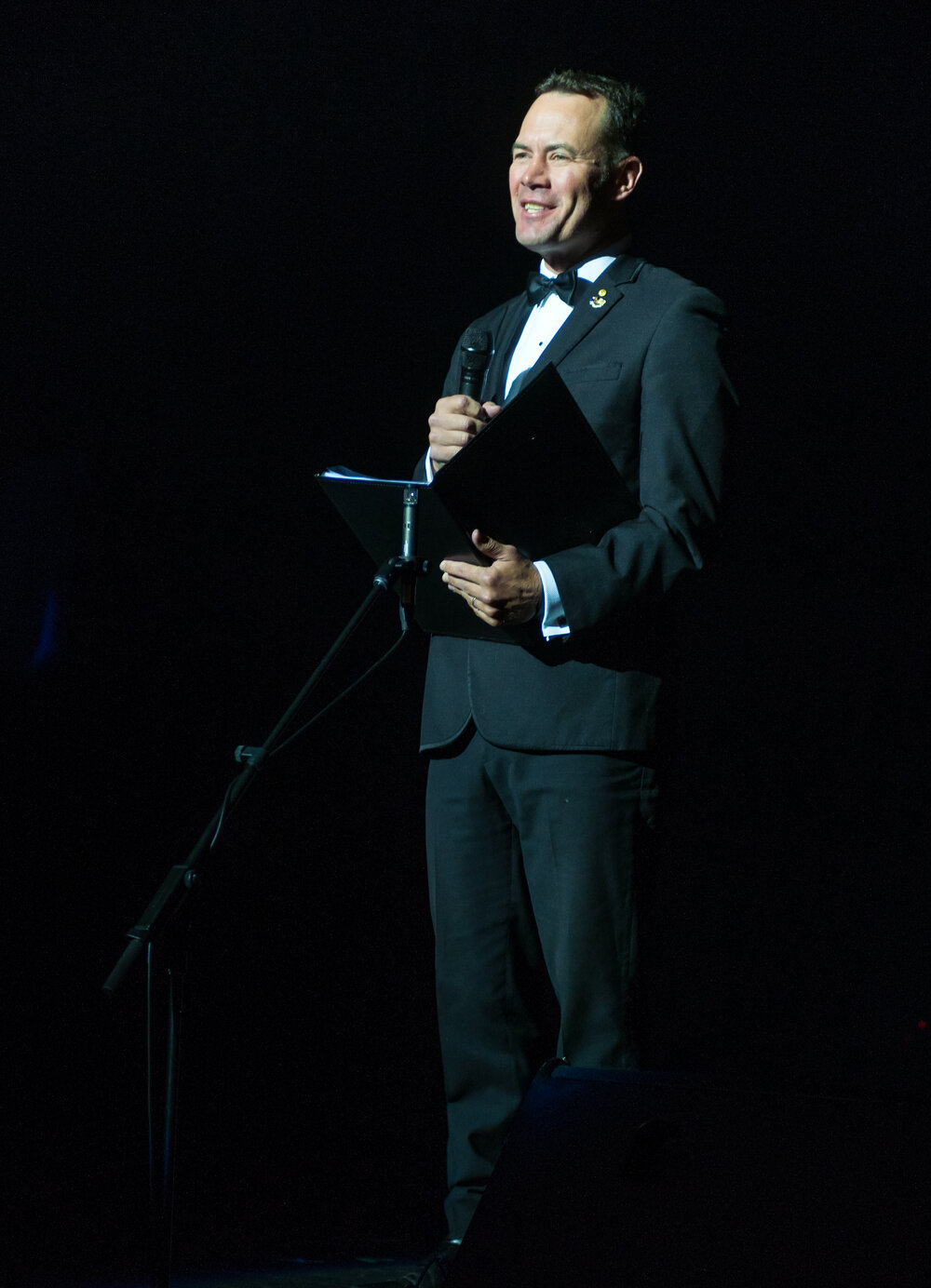 Poet Rupert McCall on stage at The Mayor's Command Performance, part of ...