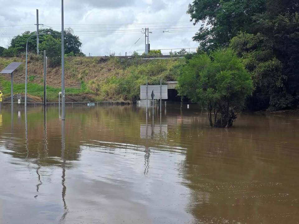 Drone image of the Bremer River as flood waters begin to recede ...