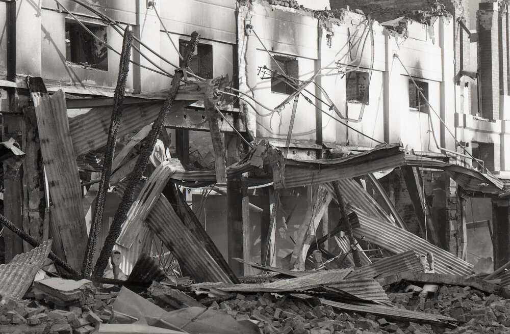 Aftermath of the Reid's (Cribb & Foote) fire, Bell Street, Ipswich ...