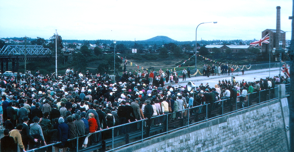 Opening of the David Trumpy Bridge over the Bremer River, Ipswich, 1965 ...